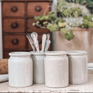 Antique, English Stoneware Roll Top Marmalade Jars, Stoneware Jam Pots ...