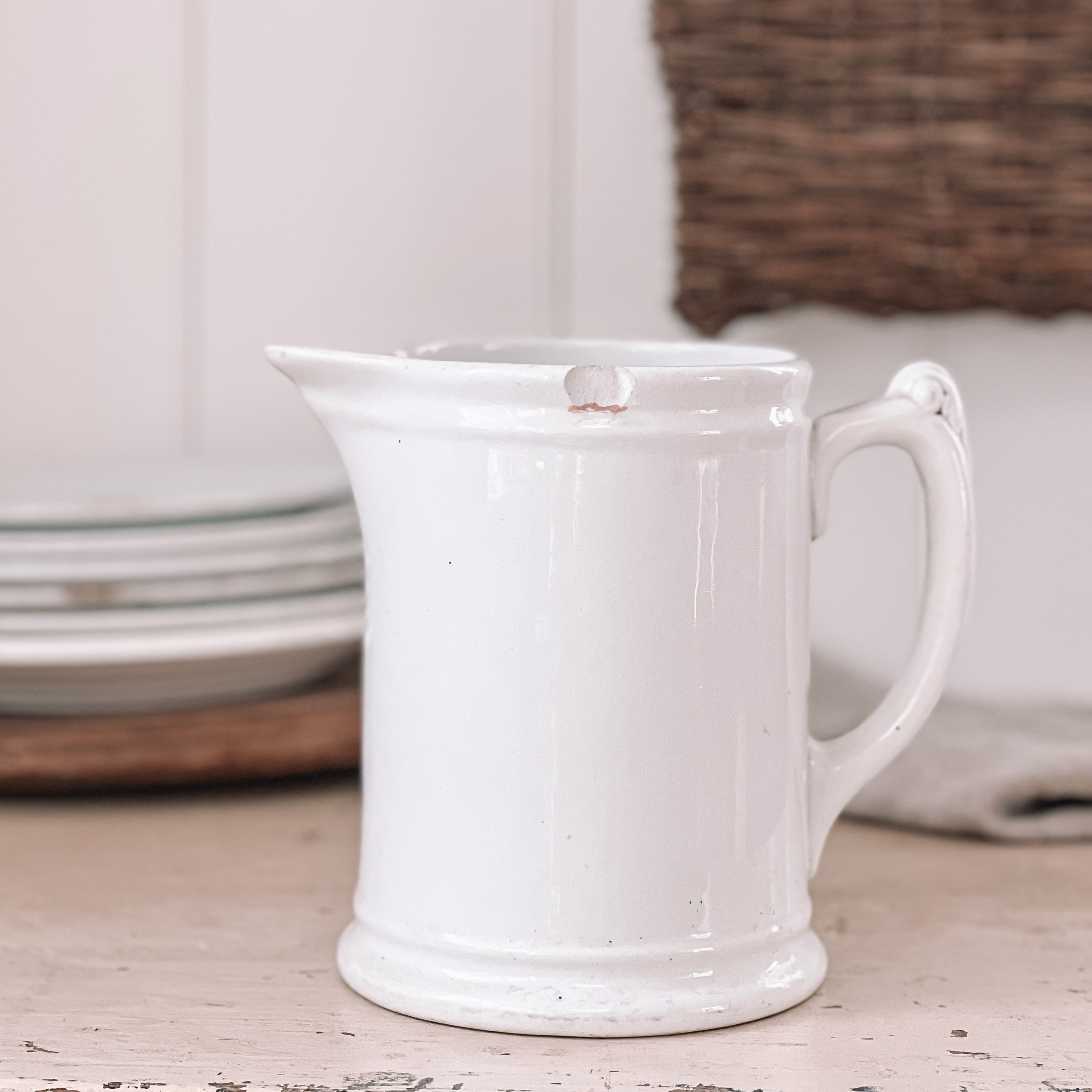 Ironstone Milk Tankard Pitcher | White Ironstone John Maddock & Sons ...