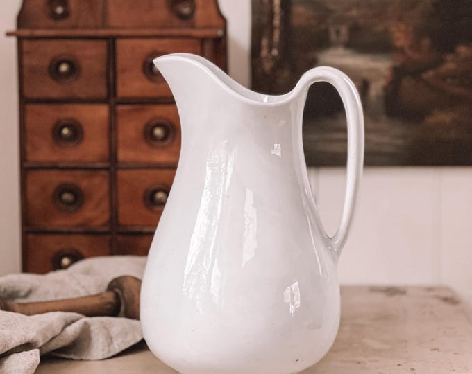 Antique Ironstone Pitcher | Large Wash Basin Ironstone Pitcher ...