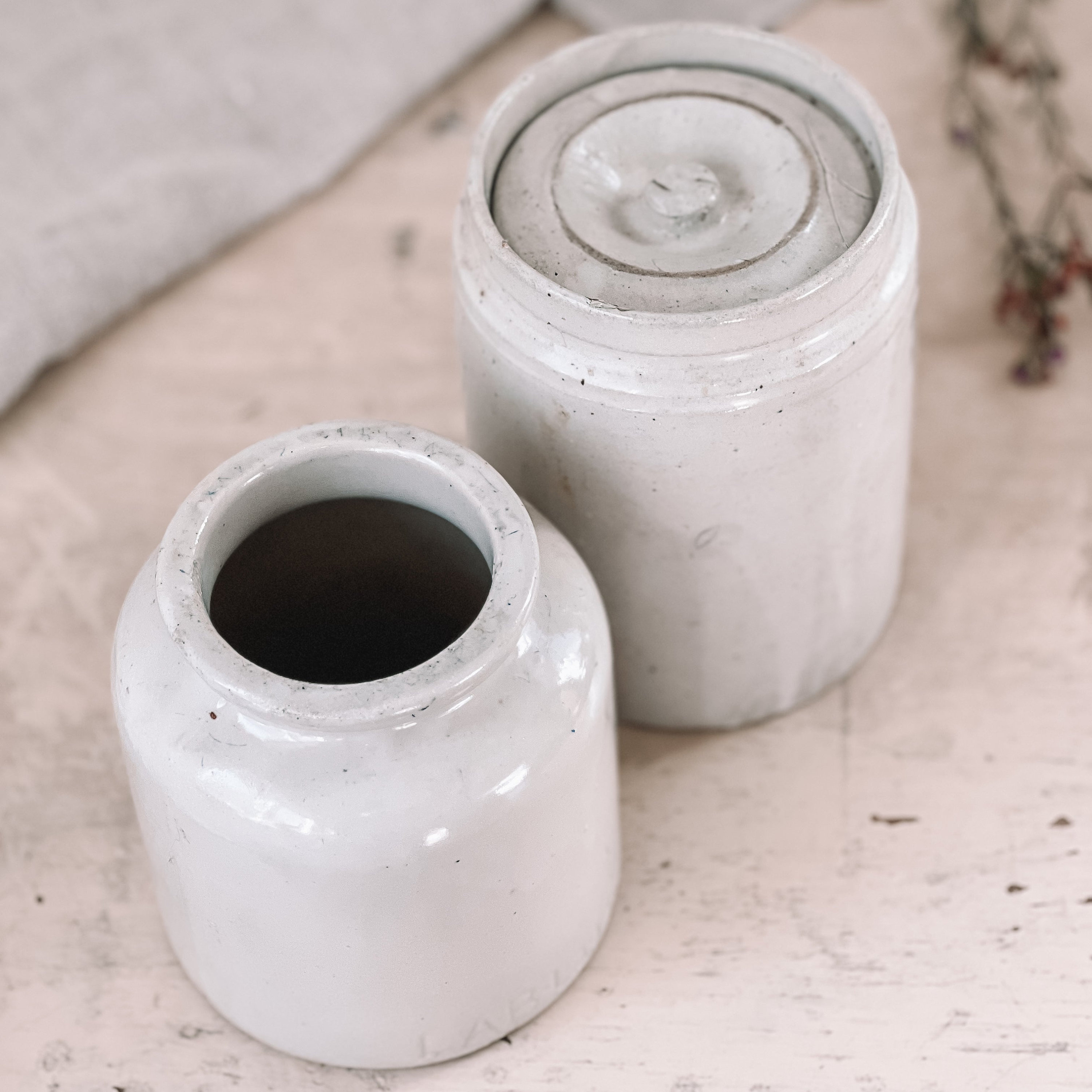 Stoneware Crock Jars Vintage Lidded Stoneware Kitchen Crock Farmhouse ...