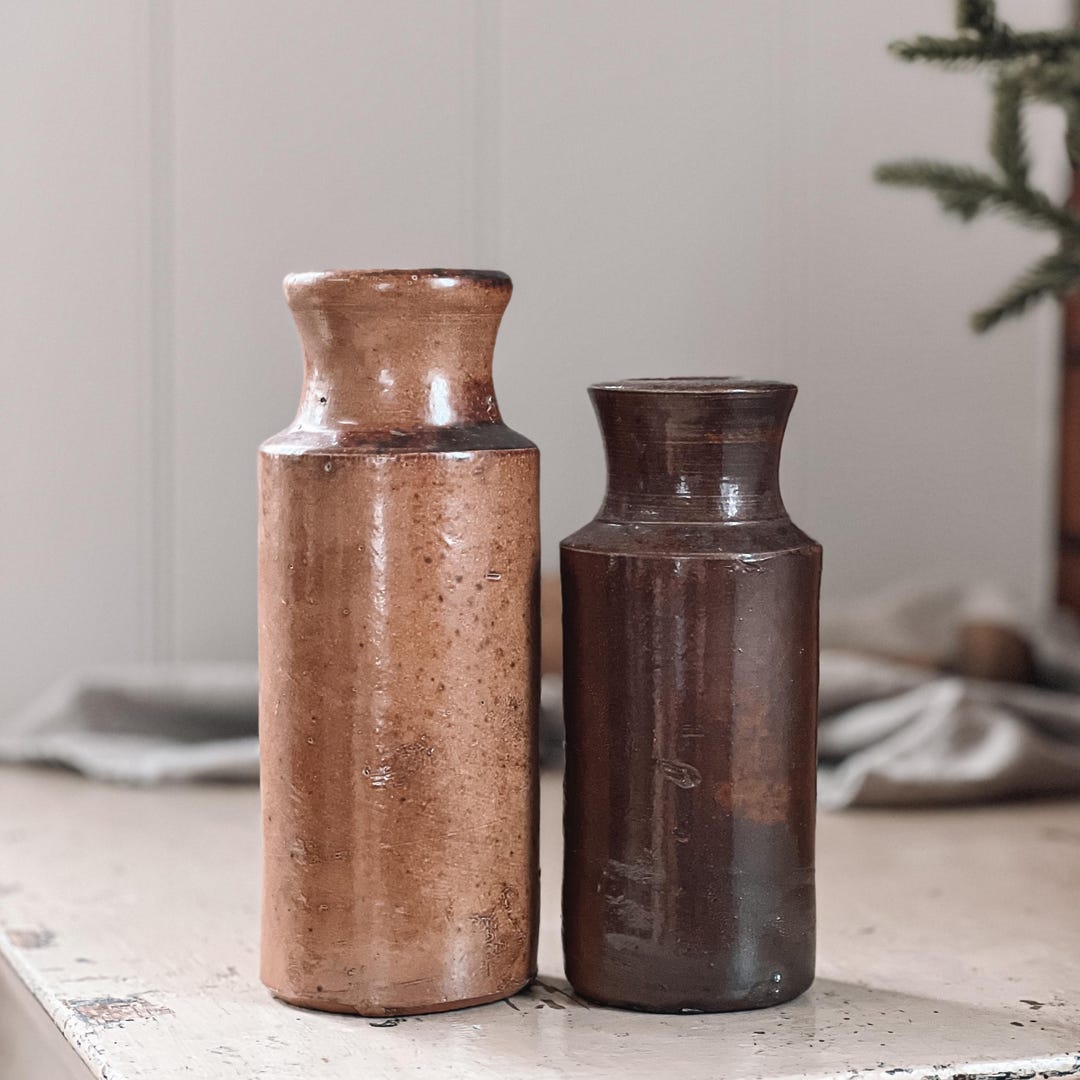 CHOICE Antique English Stoneware Blacking Bottles | Stoneware Bottles ...