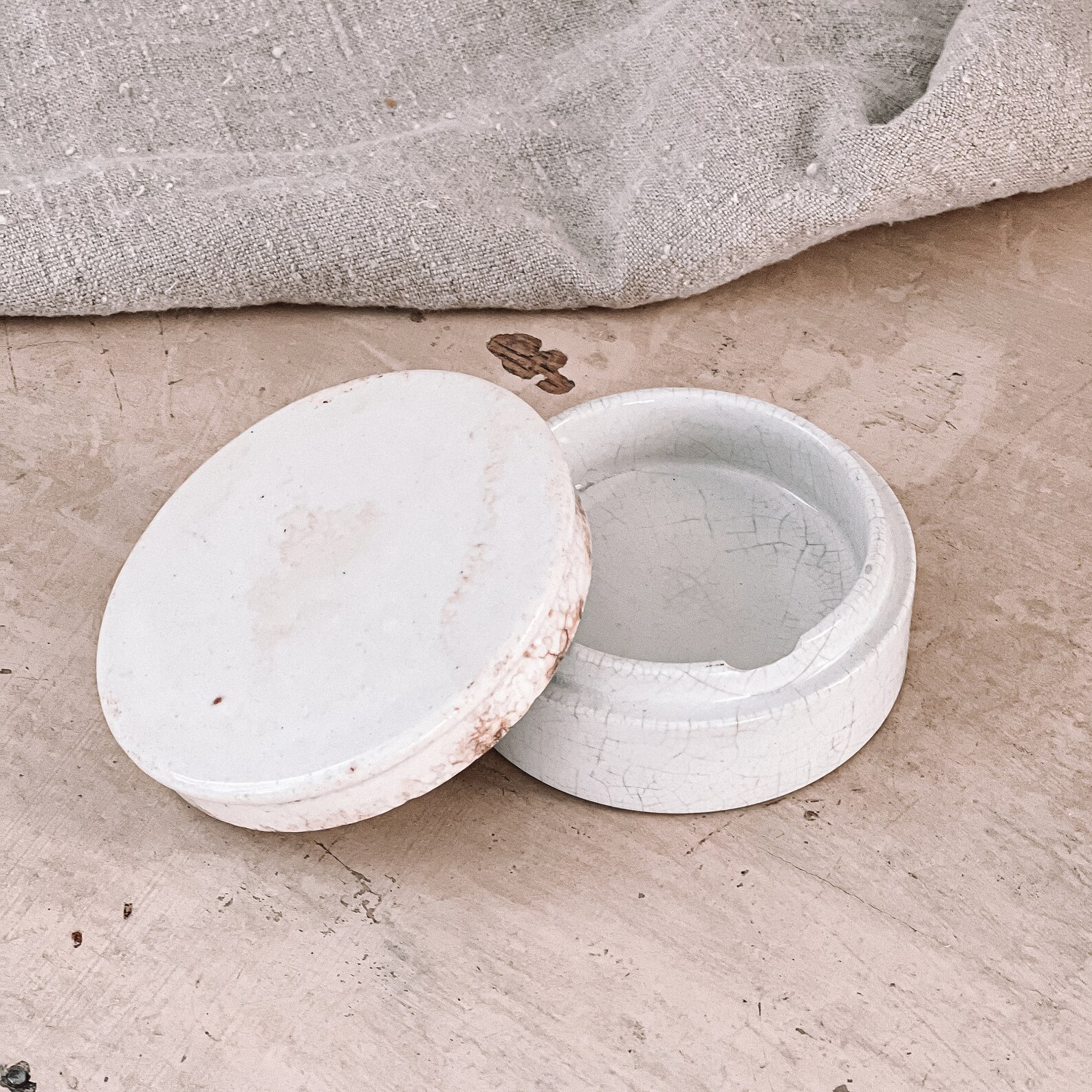 Antique English Ironstone Lidded Pot, Stained Crazed Jar, English Pot ...