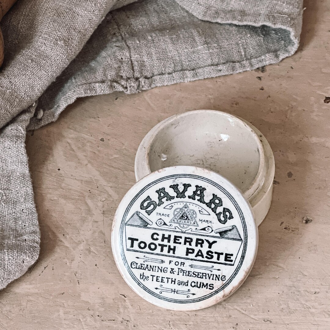 Savars Cherry Toothpaste Ironstone Pot | Antique English Advertising ...