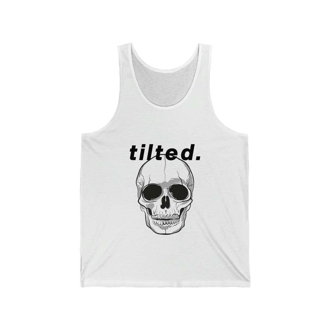 Tilted Logo White Tank Top - Etsy
