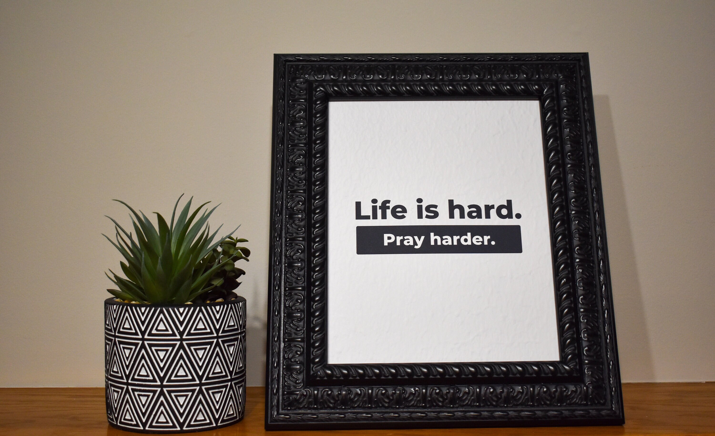 Printable Life is Hard, Pray Harder Sign 8x10 - Etsy