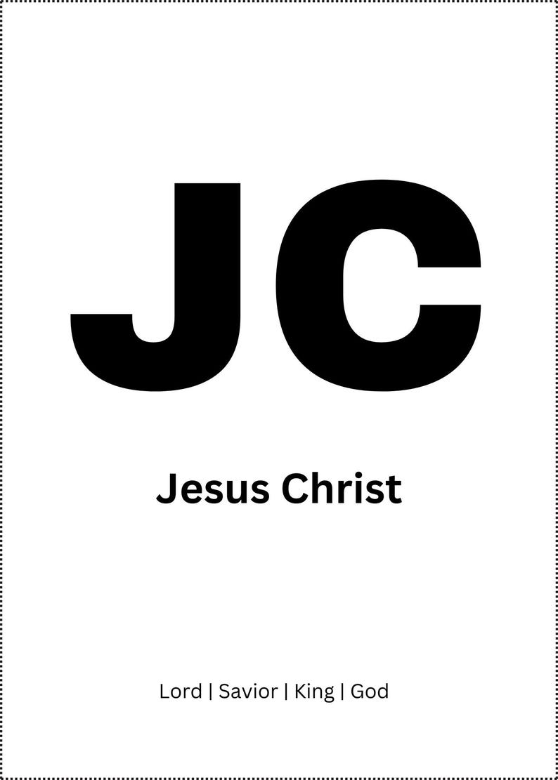 Instant Download | Printable Artwork | Jesus Christ (JC) | 5x7 | 8x10 ...