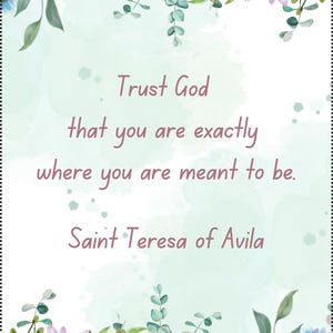 Instant Download | Printable Artwork | Trust God Teresa of Avila Quote ...