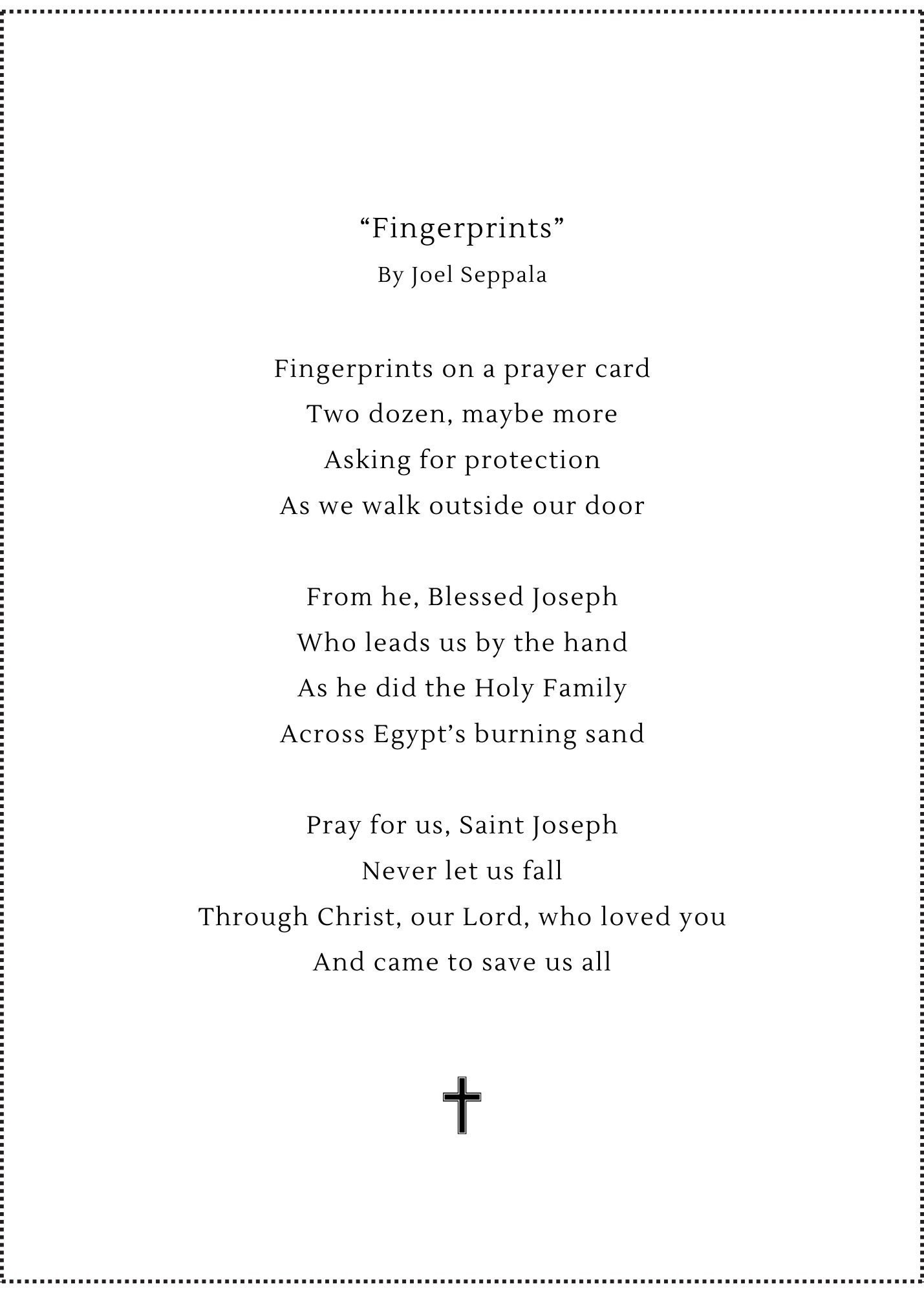 Saint Joseph fingerprints Poem 5x7 - Etsy