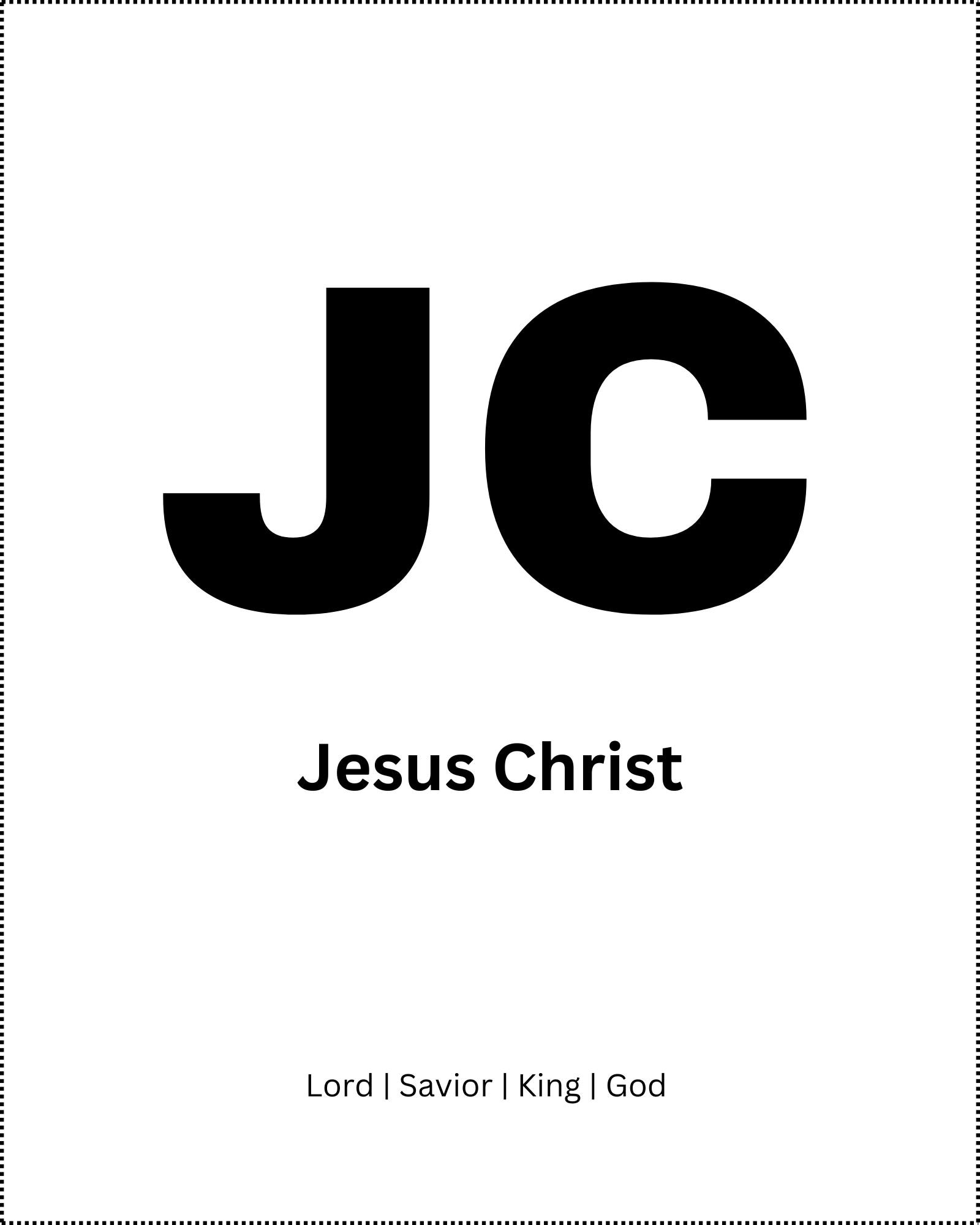 Instant Download | Printable Artwork | Jesus Christ (JC) | 5x7 | 8x10 ...