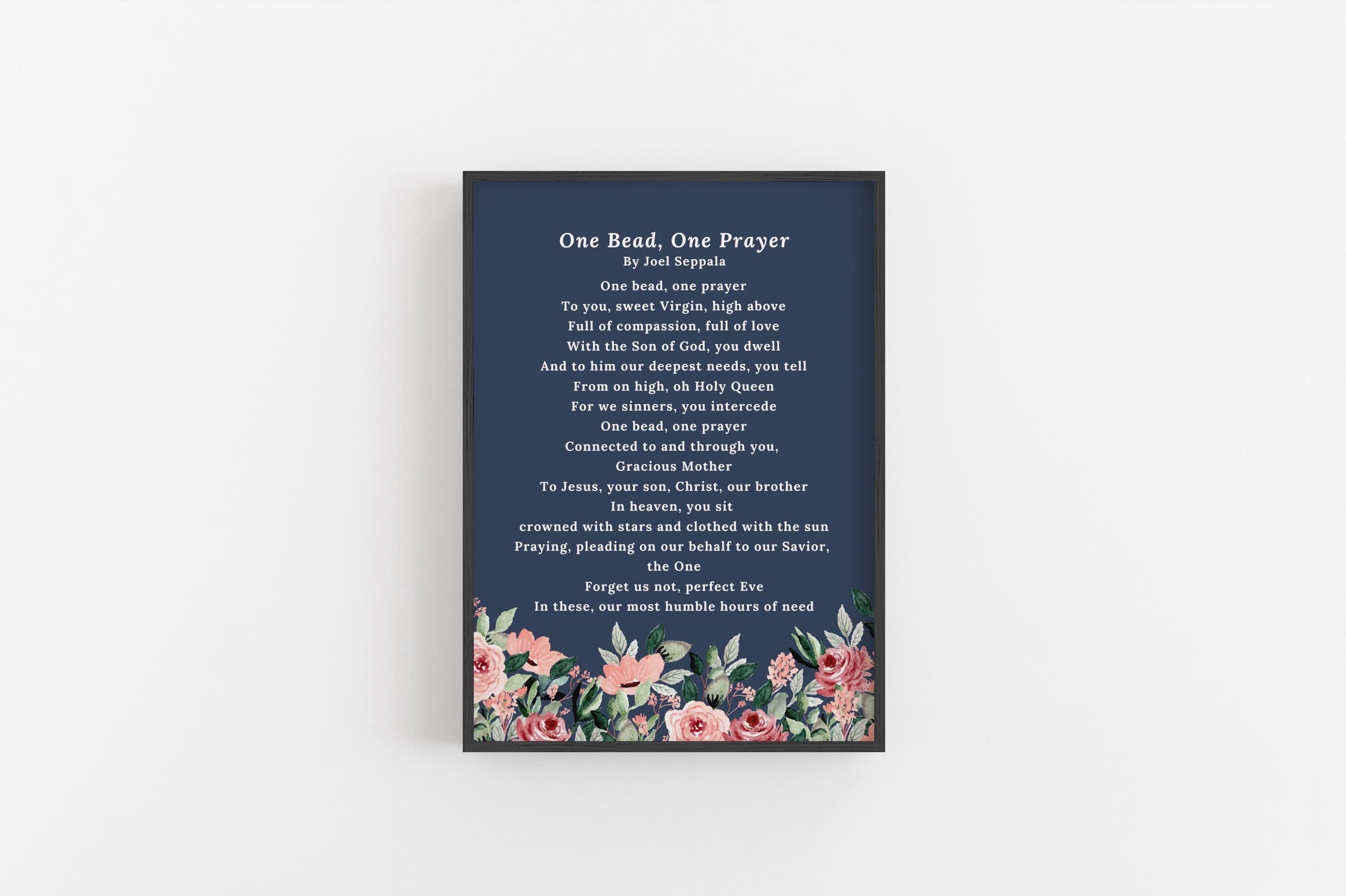 Instant Download | Printable Artwork | One Bead One Prayer Poem | Blue ...
