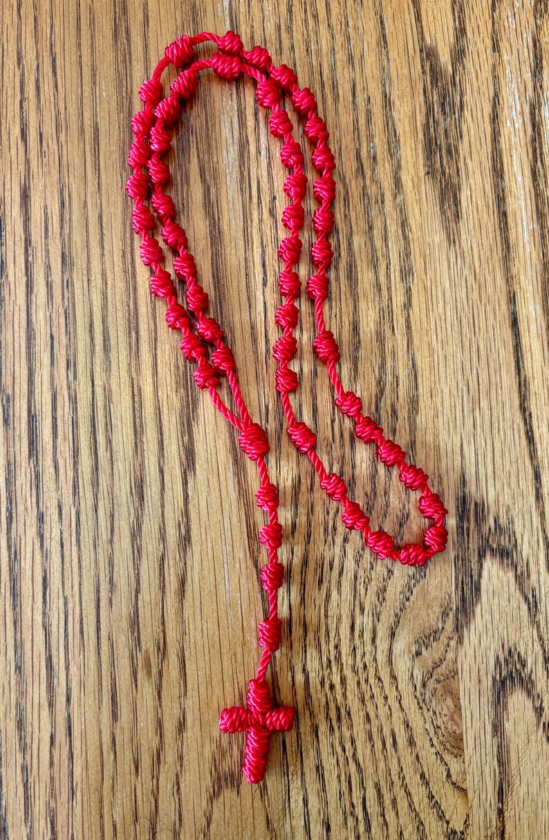 Handmade Knotted Twine Cord Rosary | Gift for First Reconciliation ...