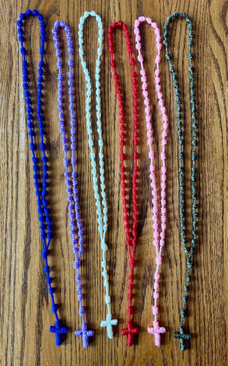 Handmade Knotted Twine Cord Rosary | Gift for First Reconciliation ...