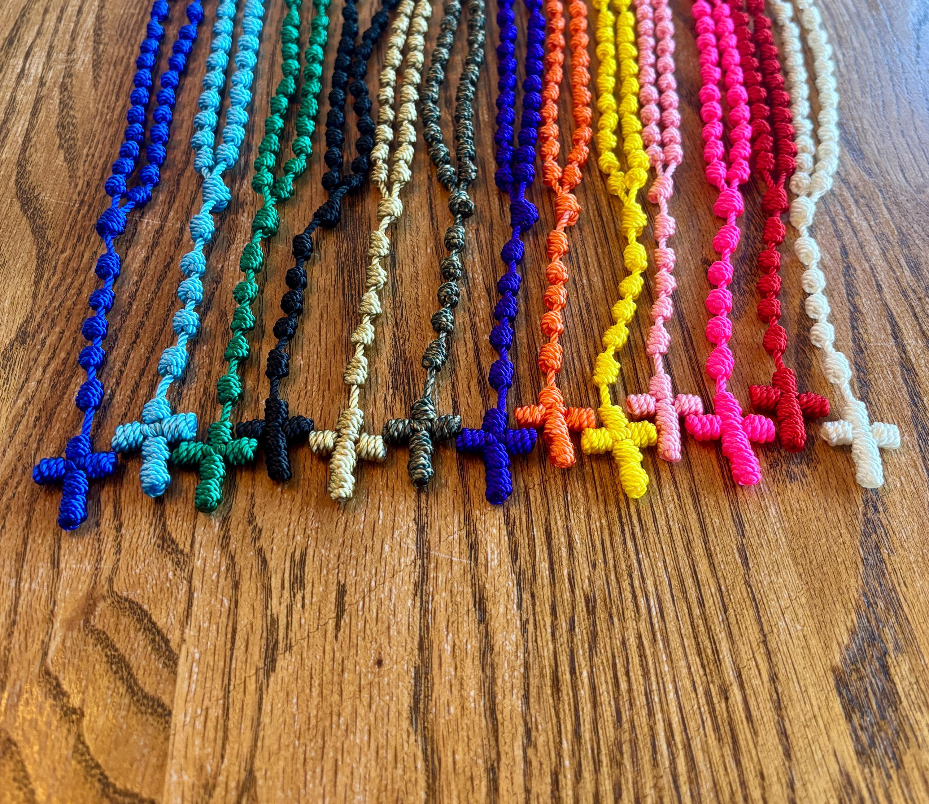Handmade Knotted Twine Cord Rosary | Gift for First Reconciliation ...