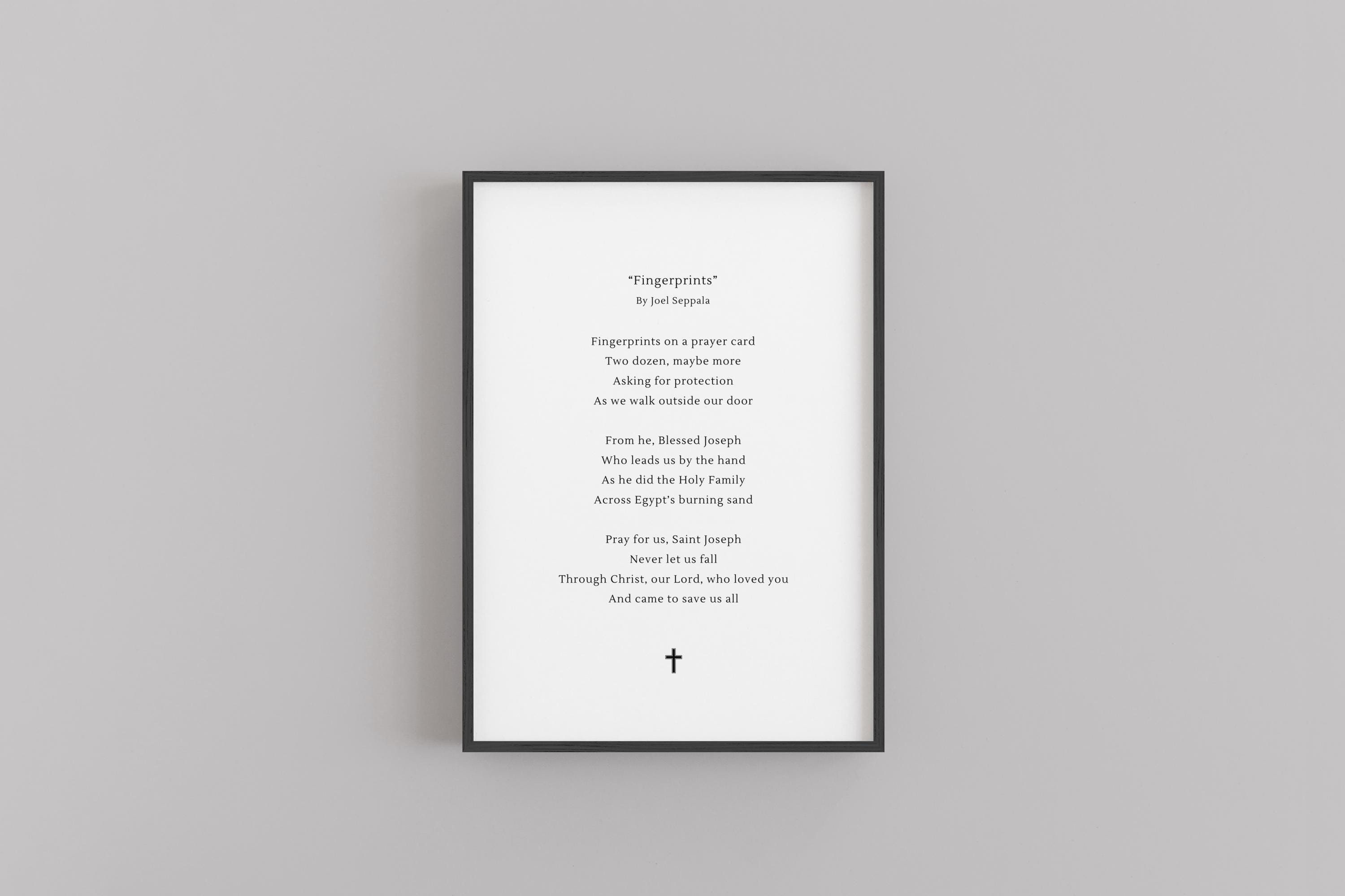 Instant Download | Printable Artwork | Saint Joseph "fingerprints" Poem ...
