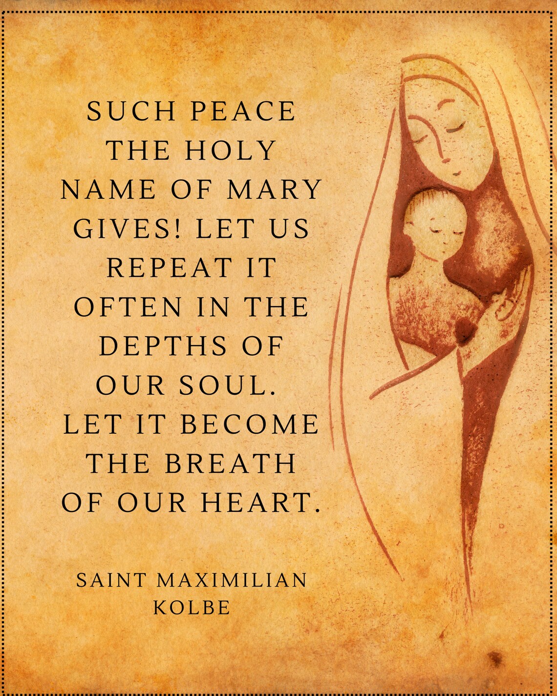 Printable Blessed Virgin Mary Peace Quote by Saint Maximilian Kolbe ...