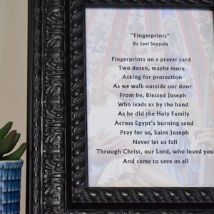 Saint Joseph fingerprints Poem 5x7 - Etsy