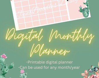 Pastel Month at a Glance Printable 2023 Blank Monthly Planner - Etsy