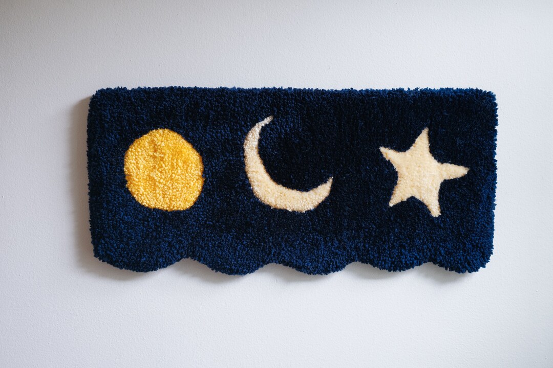 Sun Moon Star Banner Rug Handmade Wall Hanging - Etsy