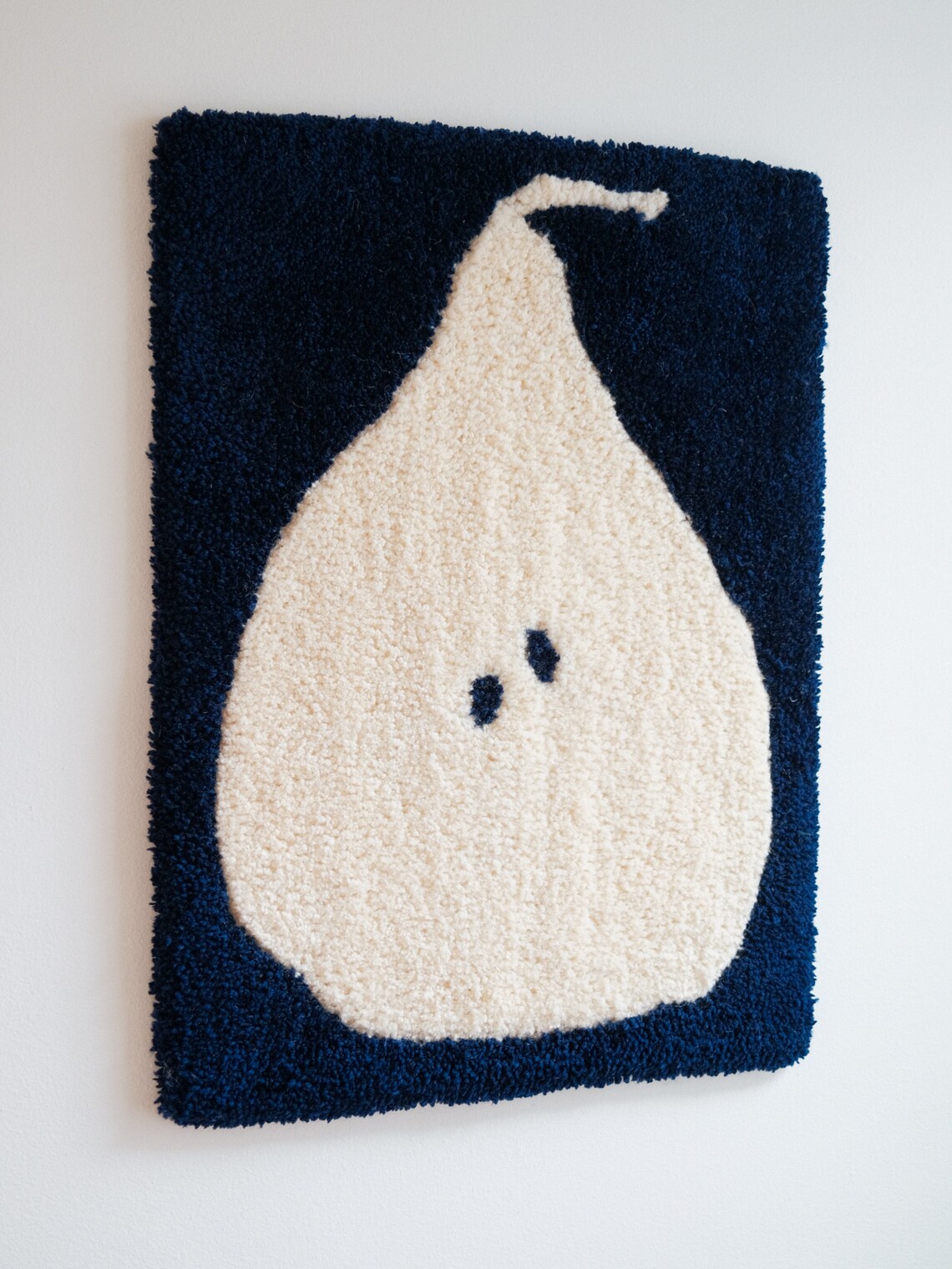 Blue Pear in High Contrast; Wall Rug With a Simplified Image of a Pear ...