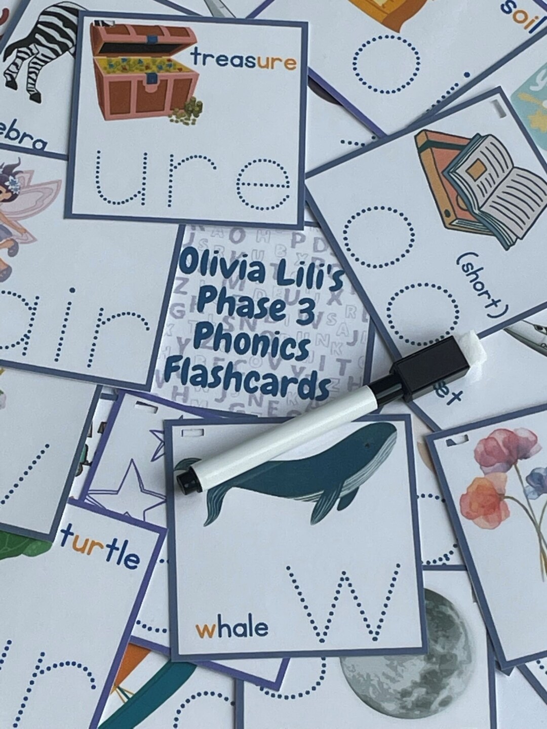 Phonics Flashcards Set, Phase 3 - Etsy UK