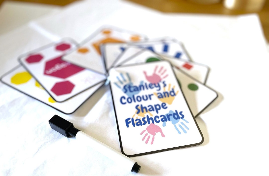 Engaging 2D SHAPE and COLOUR Flashcards Educational - Etsy