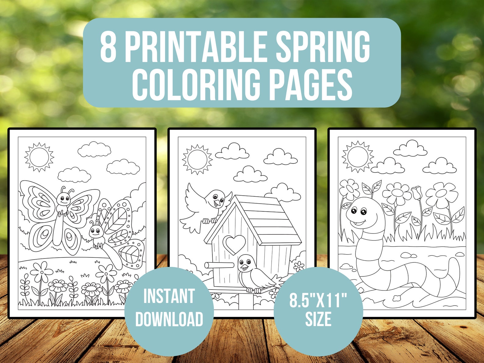 Printable Spring Coloring Pages, Preschool Worksheet, Springtime ...