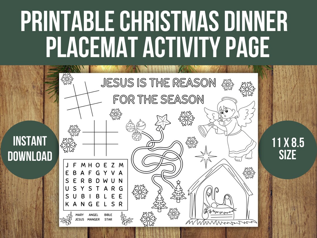 Christmas Dinner Placemat, Sunday School Activity, Jesus is the Reason ...