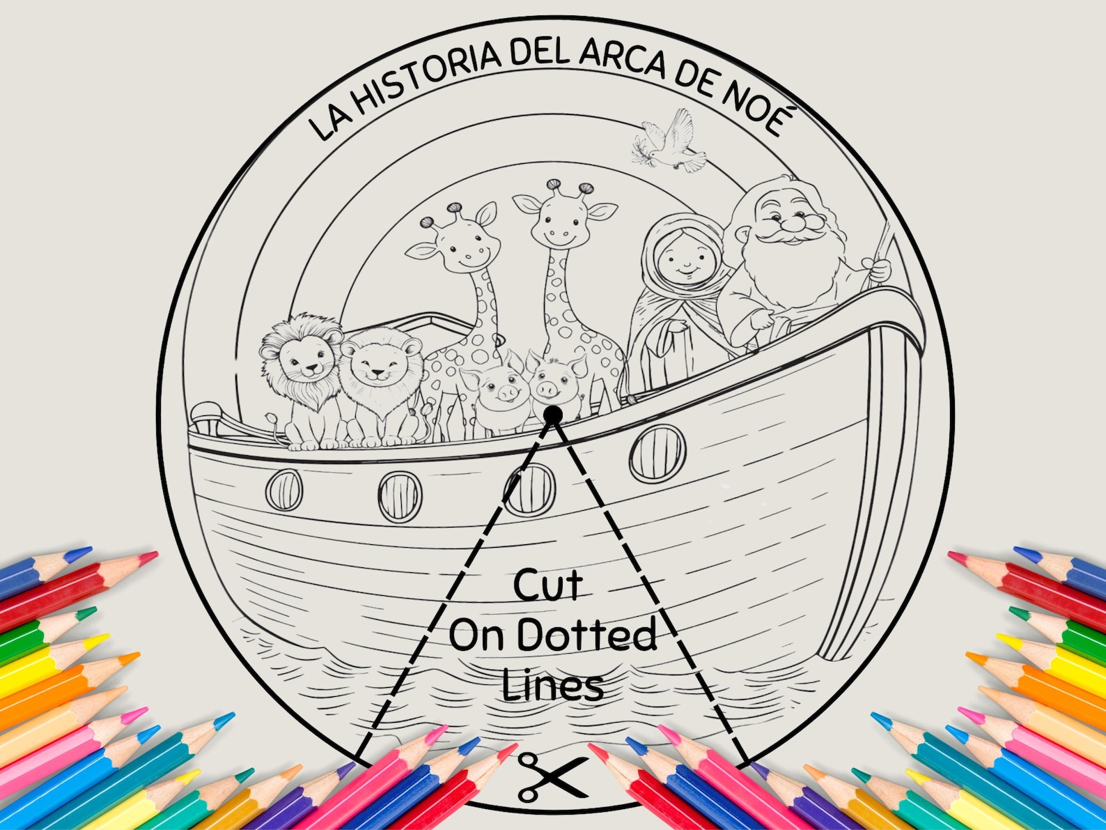Noah's Ark Craft Wheel in Spanish: Printable Bible Story (PDF) - Etsy