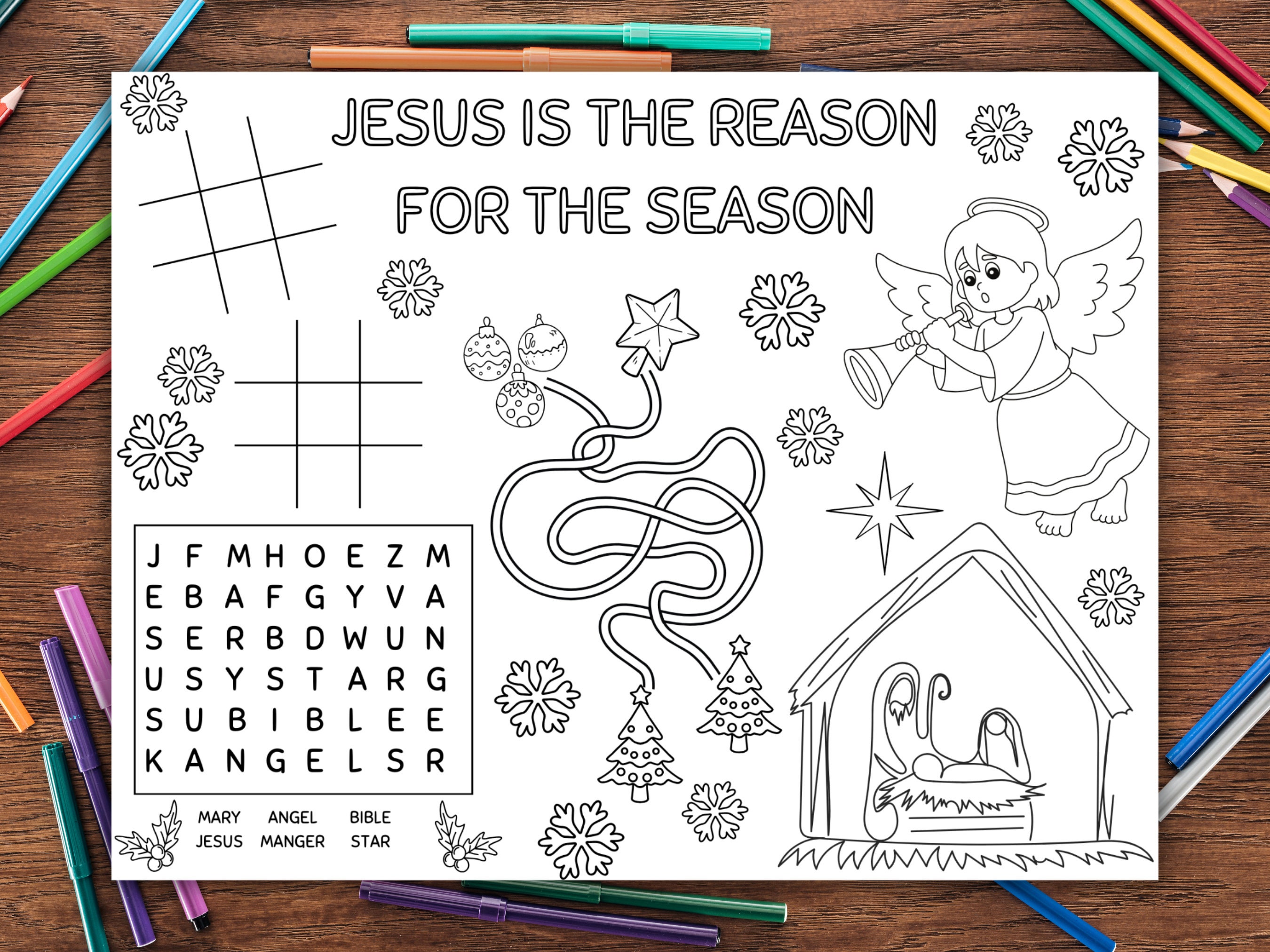 Christmas Dinner Placemat, Sunday School Activity, Jesus is the Reason ...