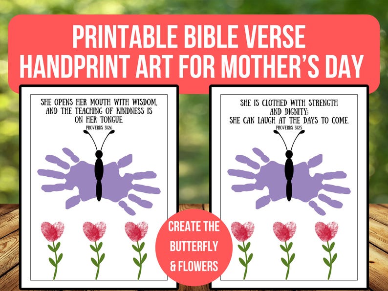 Mother's Day Handprint Art: Bible Verse Keepsake (digital Download) - Etsy