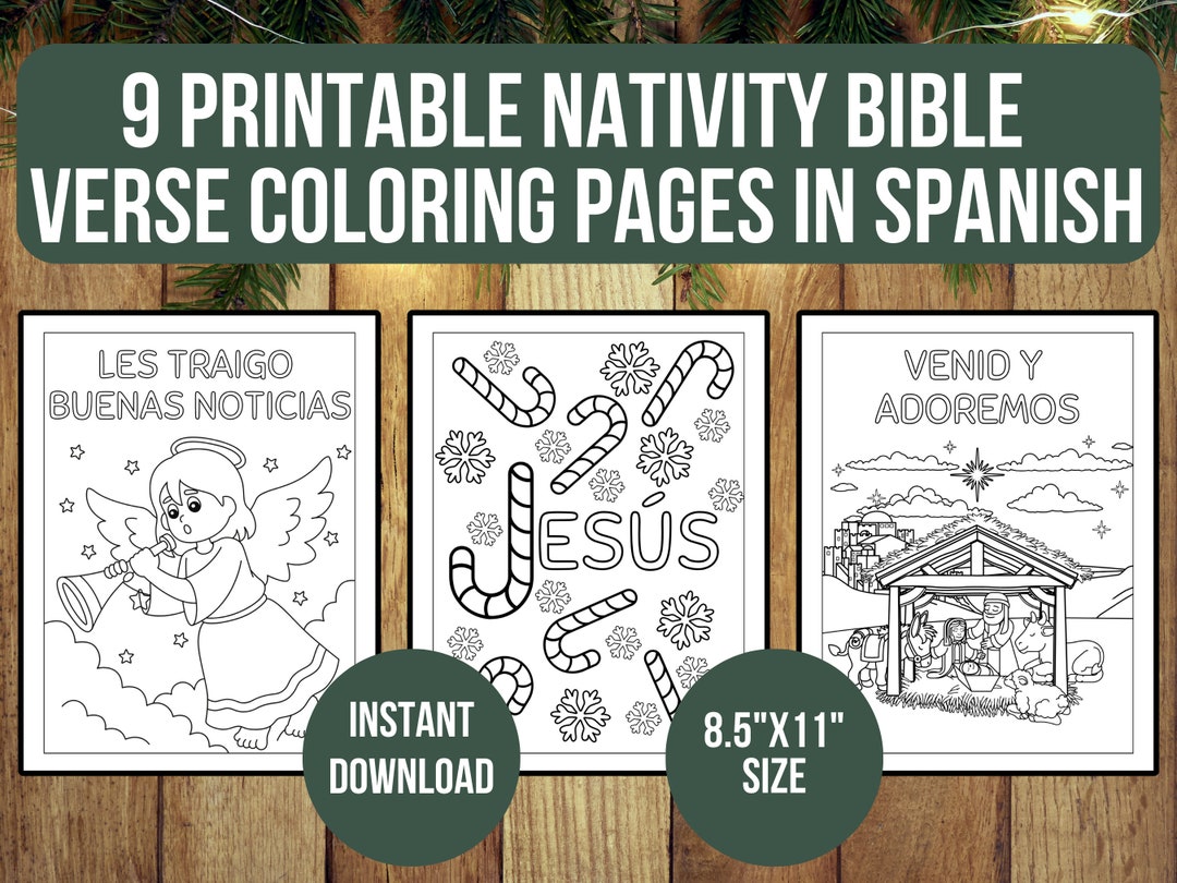 Nativity Coloring Pages in Spanish, Christmas Bible Scripture for Kids ...