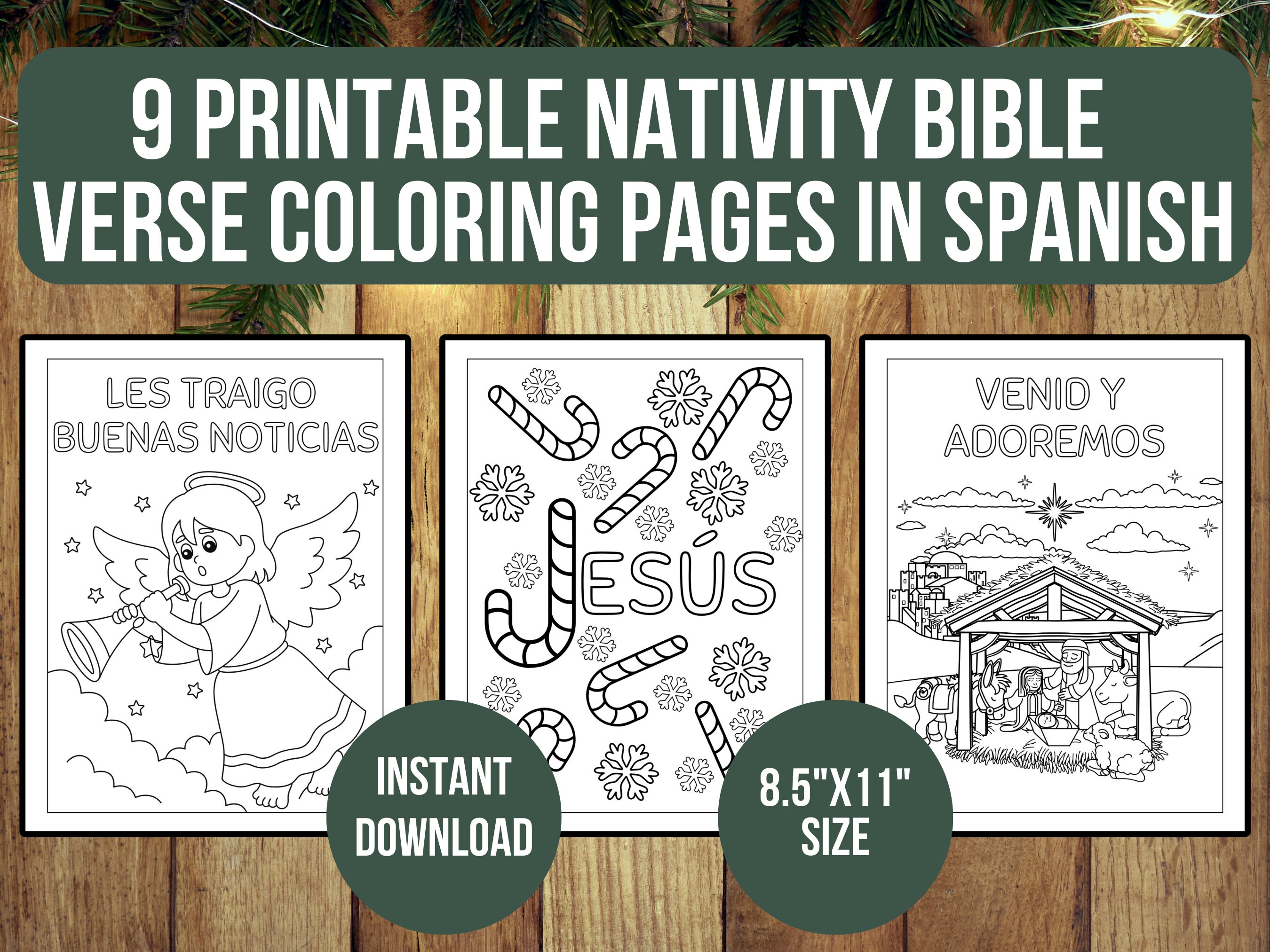 Nativity Coloring Pages in Spanish, Christmas Bible Scripture for Kids ...