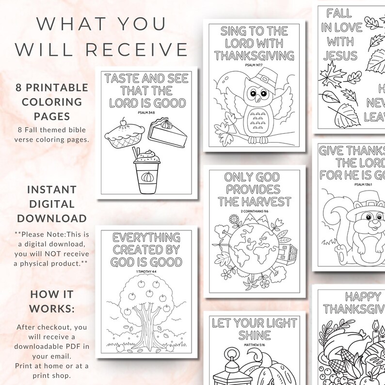 Fall Bible Verse Coloring Pages: Autumn Scripture, Christian Activity ...