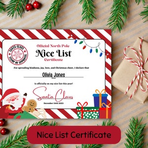Editable Santa Certificate Bundle, Official Nice List, Official Elf ...