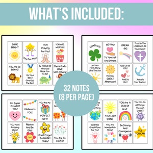 PRINTABLE Christian Lunchbox Notes, Positive Affirmations for Kids ...