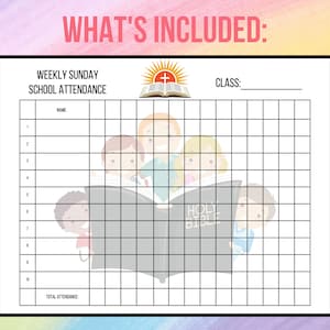 Printable Sunday School Attendance Sheets: Weekly Kids Church Chart ...