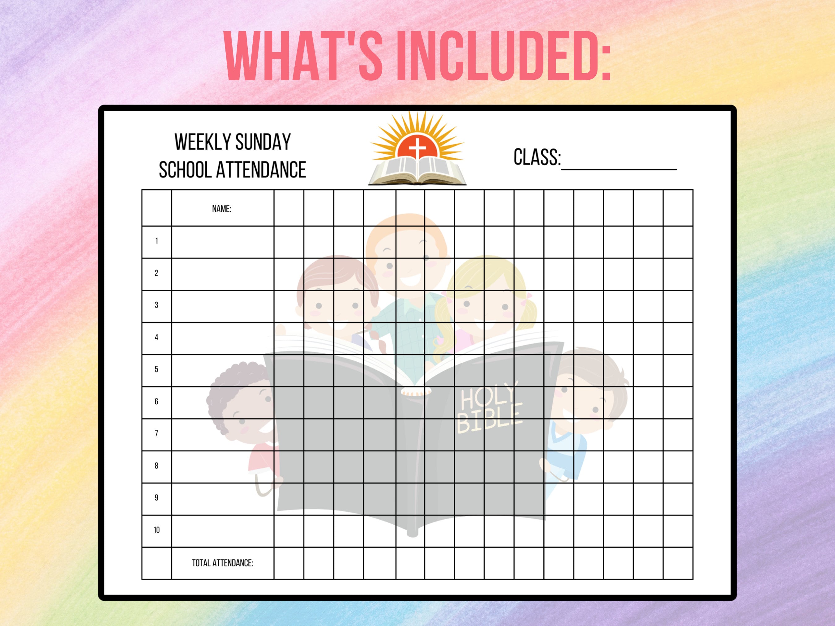 Blank Attendance Sheets Sunday School Sunday School Certificate