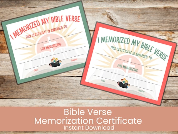 School Award Template Bible Verse