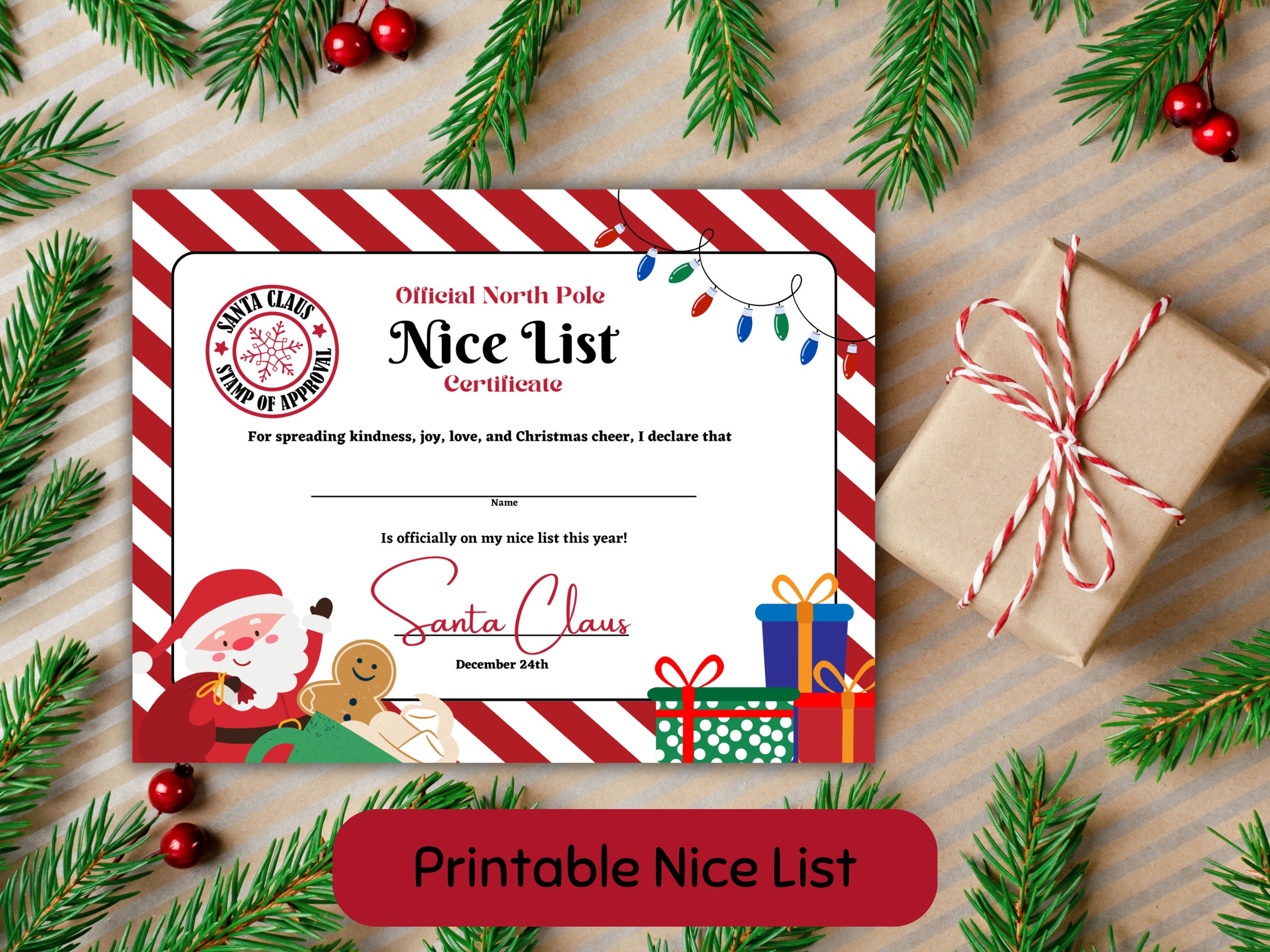 Editable Santa Certificate Bundle, Official Nice List, Official Elf ...