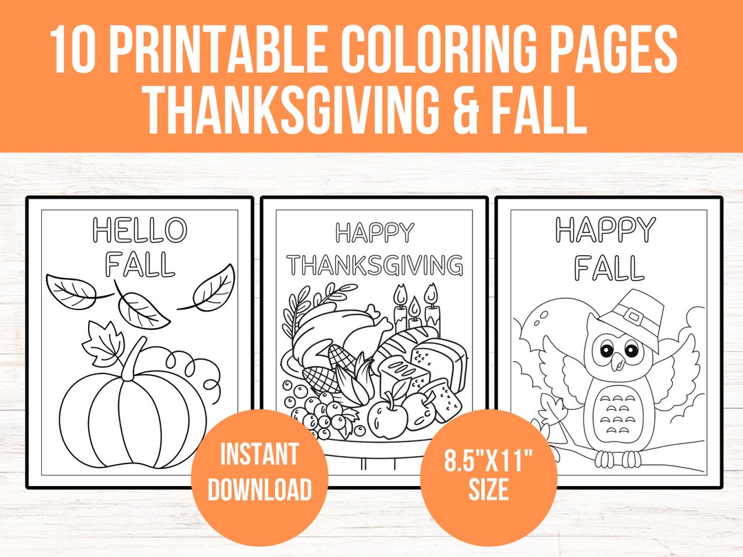 Thanksgiving Coloring Pages, Fall Coloring Sheets, Printable Kids ...