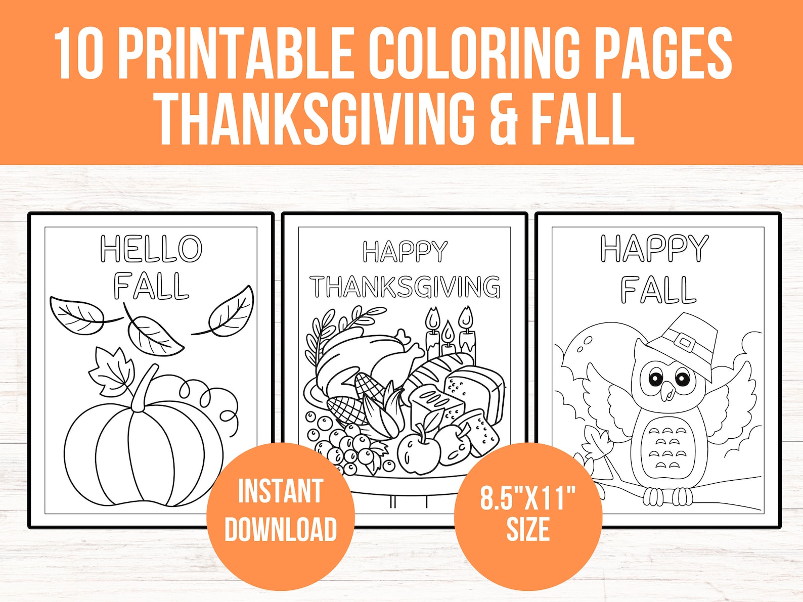 Thanksgiving Coloring Pages, Fall Coloring Sheets, Printable Kids ...