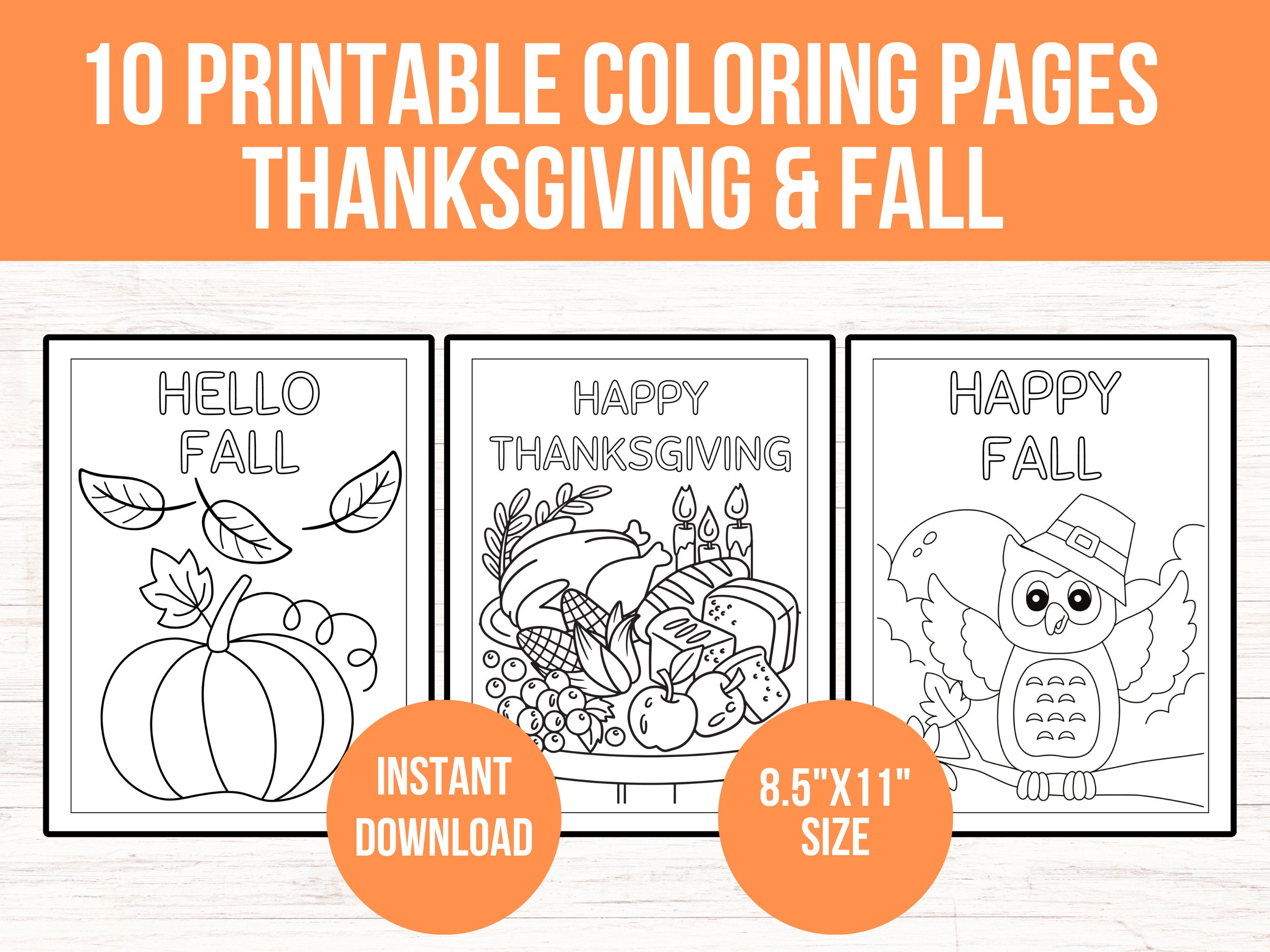 Thanksgiving Coloring Pages, Fall Coloring Sheets, Printable Kids ...