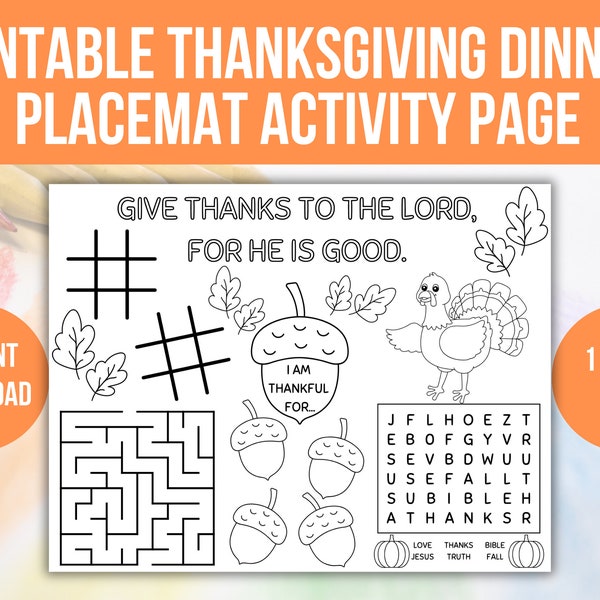Thanksgiving Placemat - Etsy