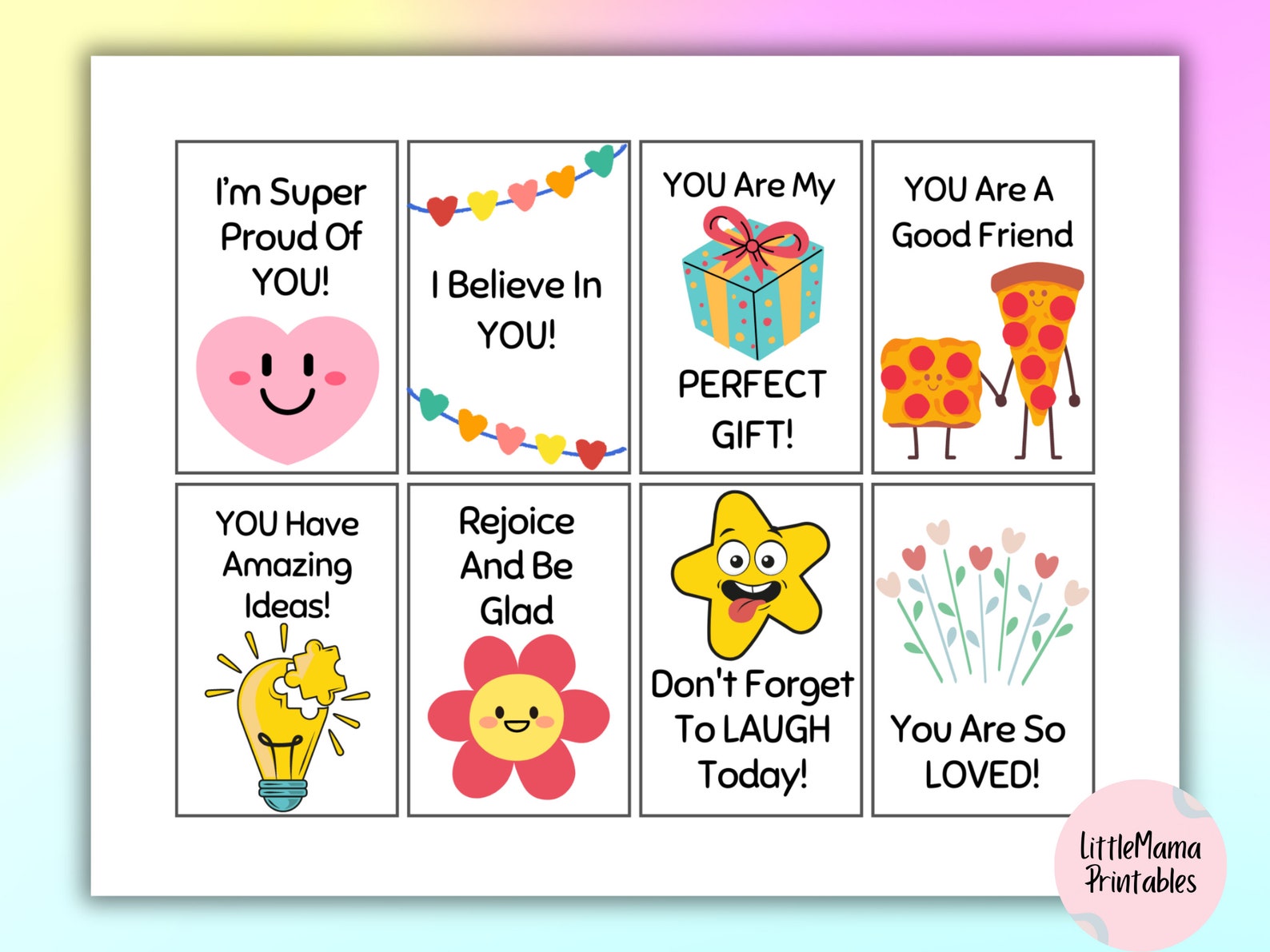 PRINTABLE Christian Lunchbox Notes, Positive Affirmations for Kids ...