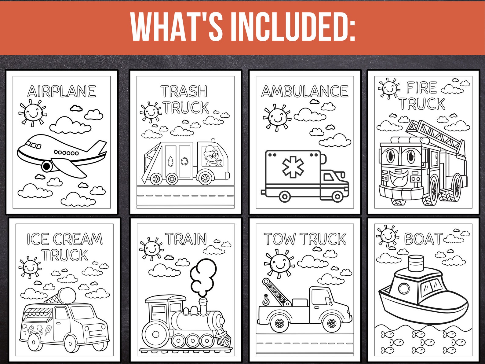 Transportation Coloring Pages, Things That Go, Printable Truck Coloring ...