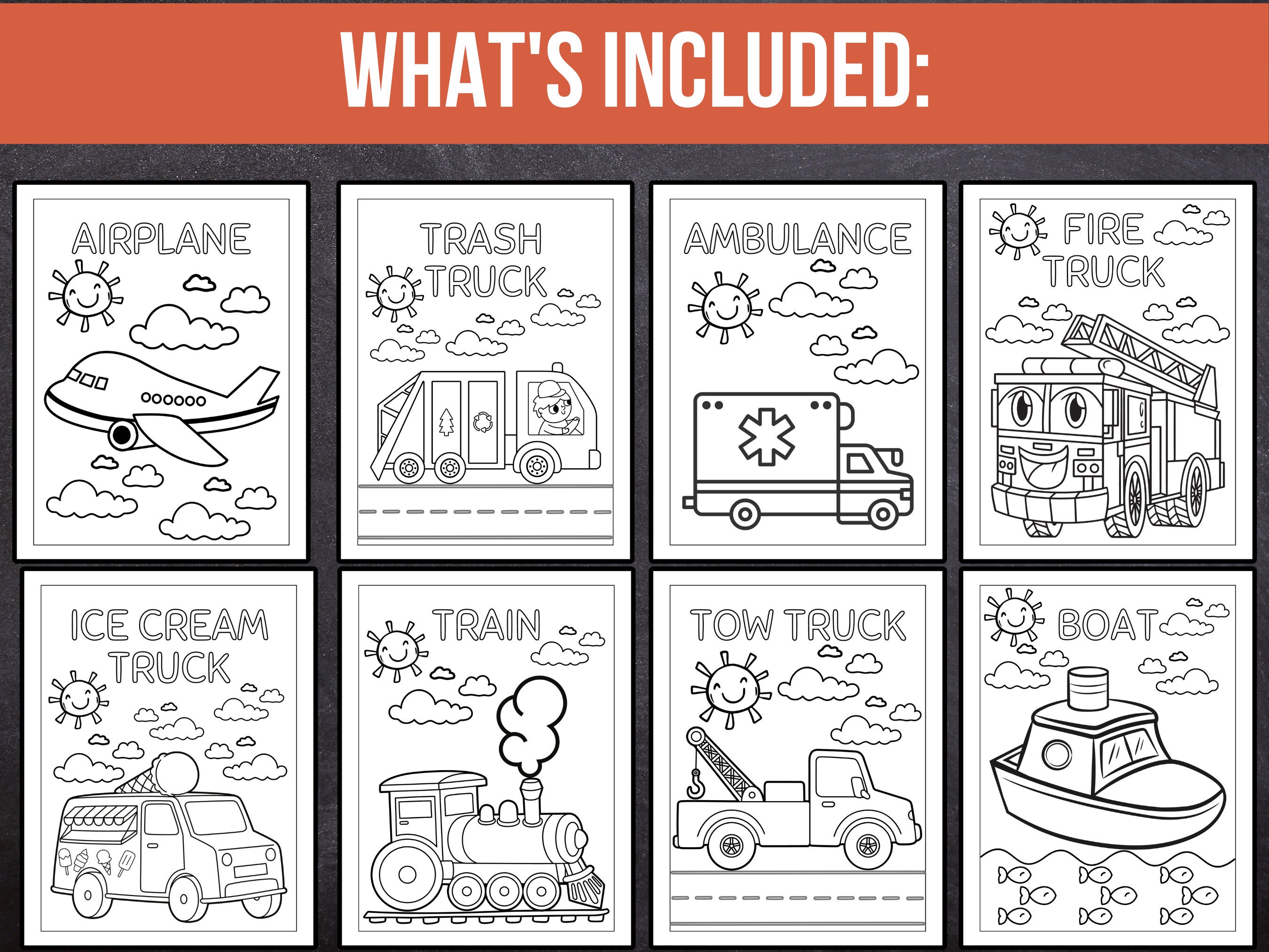 Transportation Coloring Pages, Things That Go, Printable Truck Coloring ...