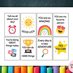 Printable Lunchbox Notes, Positive Affirmations, Encouraging Cards for ...