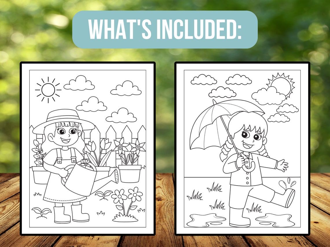 Printable Spring Coloring Pages, Preschool Worksheet, Springtime ...
