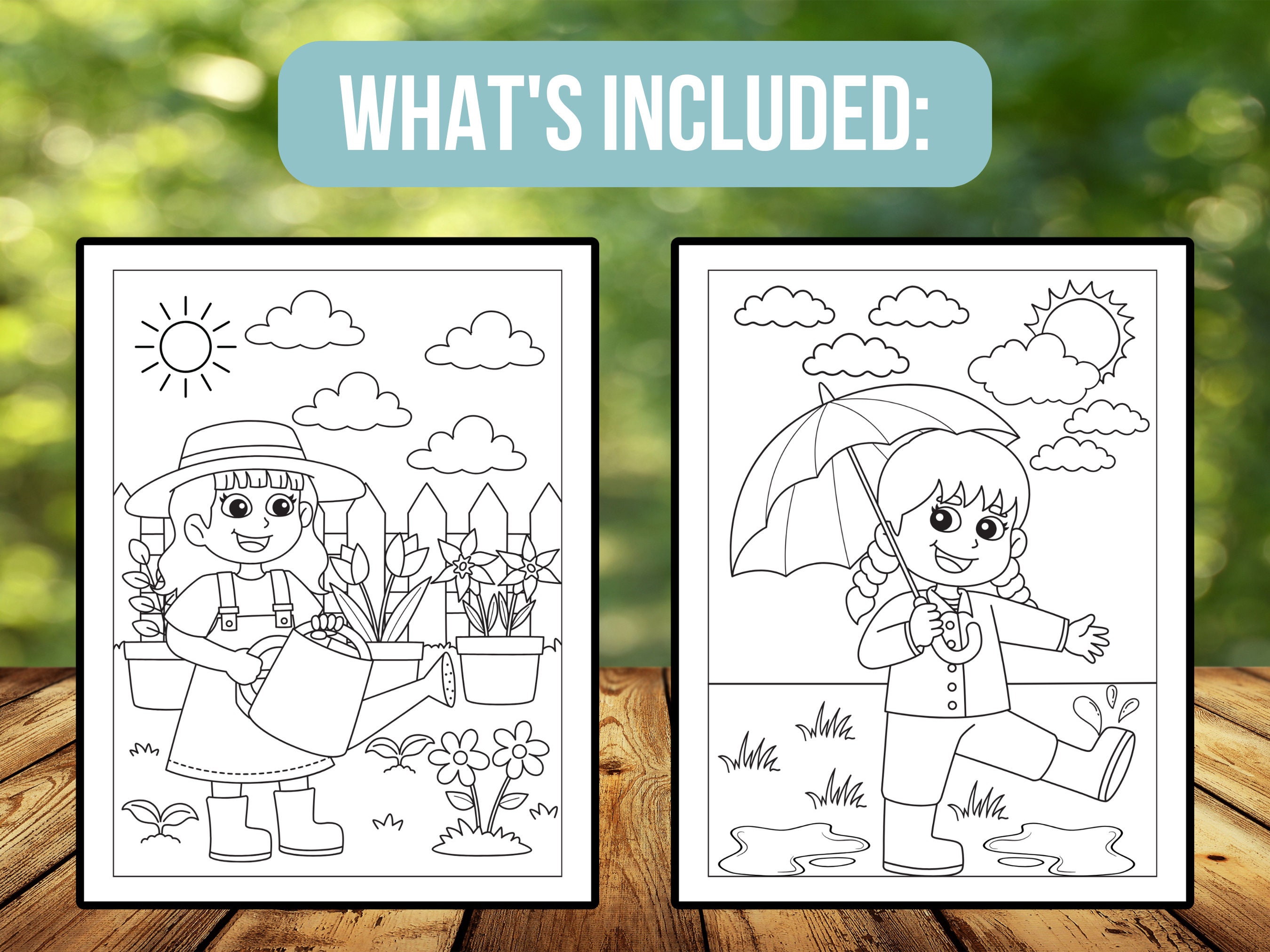 Printable Spring Coloring Pages, Preschool Worksheet, Springtime ...