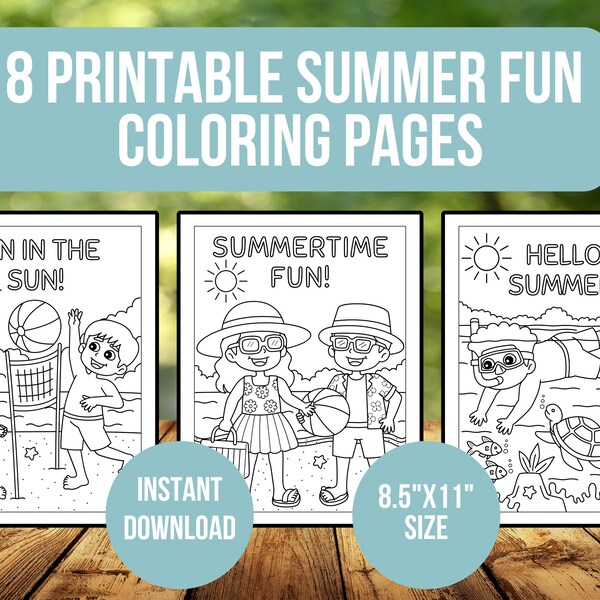 Summer Camp Colouring Sheets - Etsy